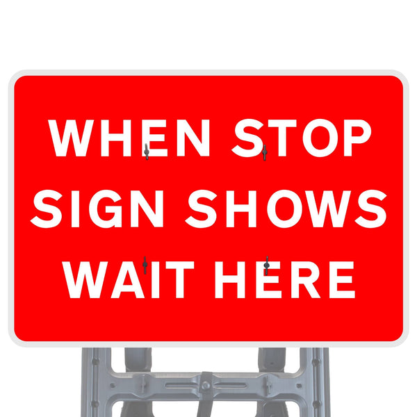 'When Stop Sign Shows Wait Here' Quick-Fit Sign Face Diagram 7011