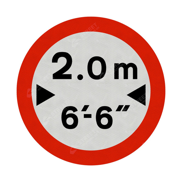 629a Vehicle Width Restriction Road Sign Post And Wall Mounted