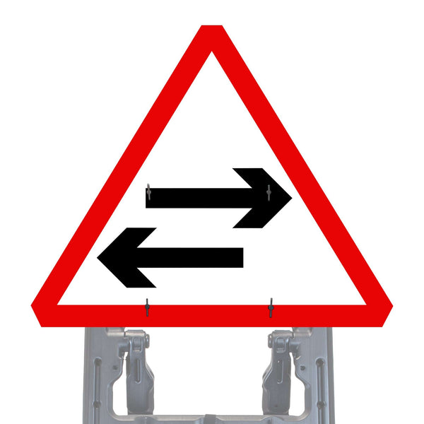 Two Way Traffic Crossing Route Quick-Fit Sign Face Diagram 522 | SSUK