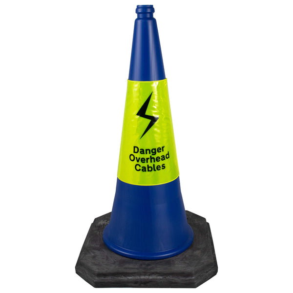 Danger Overhead Cable 750mm 2-Piece Traffic Cone | Coloured Road Cones