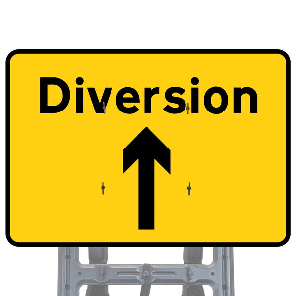 'Diversion Straight Ahead' Quick-Fit Sign Face Diagram 2702A | SSUK