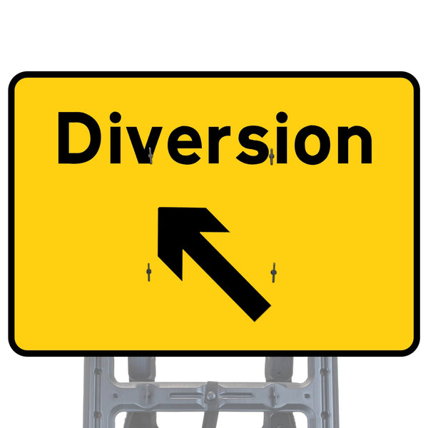 'Diversion Up Left' Quick-Fit Sign Face Diagram 2702A | SSUK