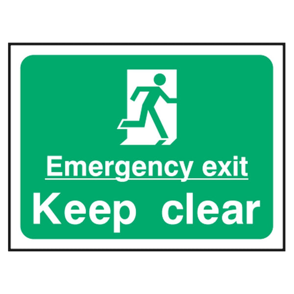 Safe Condition Fire Safety Signs - Emergency Exit Keep Clear | SSUK