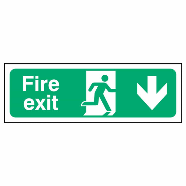 Safe Condition Fire Safety Signs - Fire Exit Downwards Arrow | SSUK