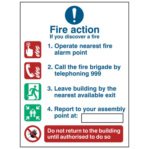 Fire Action Safety Signs - If You Discover a Fire | SSUK