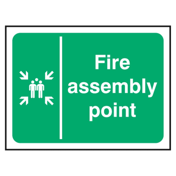Safe Condition Fire Safety Signs - Fire Assembly Point (Icon on left)