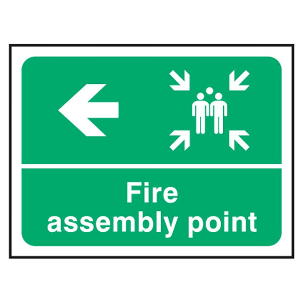 Safe Condition Fire Safety Signs - Fire Assembly Point Left Arrow