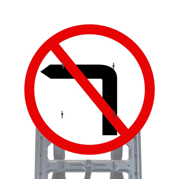 'No Left Turn' Quick-Fit Sign Face Diagram 613