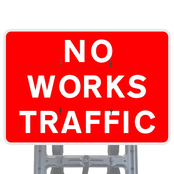 'No Works Traffic' Quick-Fit Sign Face 1050x750mm | SSUK