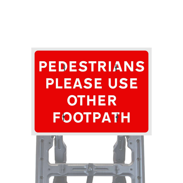 'Pedestrians Please Use Other Footpath' Quick-Fit Sign Face | SSUK