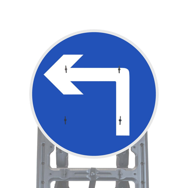 Turn Left Ahead Quick-Fit Sign Face Diagram 609
