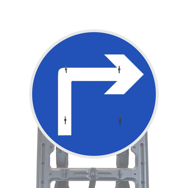 Turn Right Ahead Quick-Fit Sign Face Diagram 610