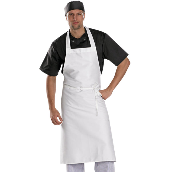 Chefs Bib Apron - White, Anti-Tangle Ties 34"x 40" | Street Solutions