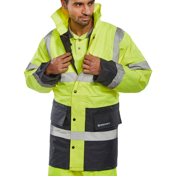 High-Visibility Two-Tone Traffic Jacket Yellow/Blue | Street Solutions