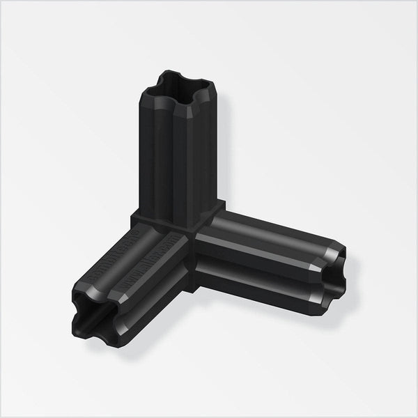 Effortlessly Connect Square Tubes: Flat PVC Three-Way Connector | SSUK