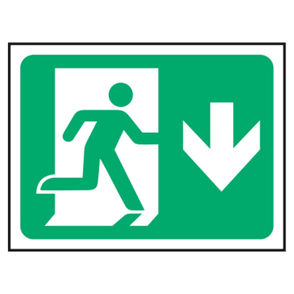 Safe Condition Fire Safety Signs - Running Man Downwards Arrow | SSUK