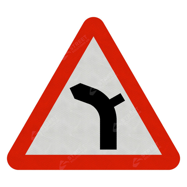 512-1v Junction Outside A Left Bend Ahead Sign | Post & Wall Mounted