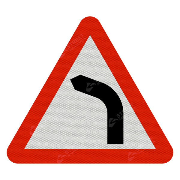 512v Left Turn Ahead Sign Face | Post & Wall Mounted Road Signage