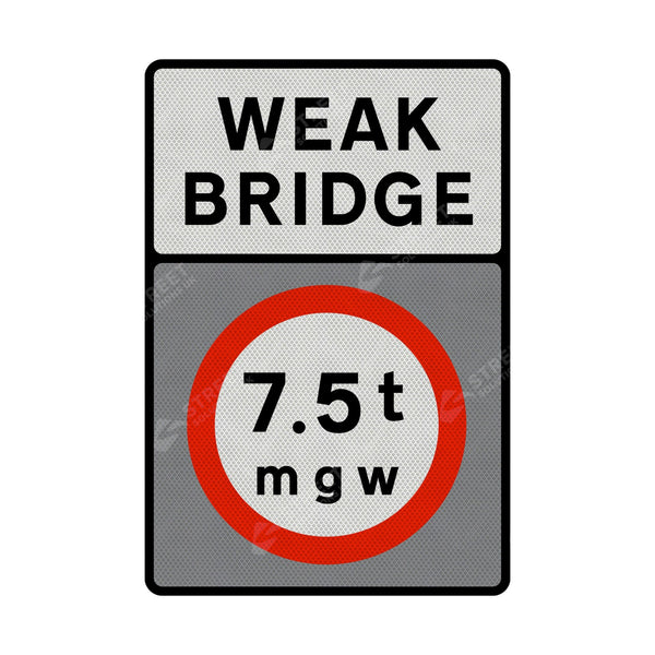 Weak Bridge Vehicles Exceeding Weight Limit Sign | Post & Wall Mounted