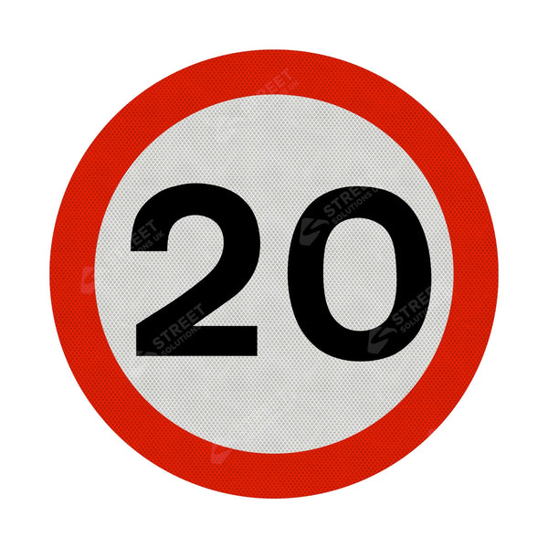 670 Maximum Speed 20mph Sign Face | Post & Wall Mounted