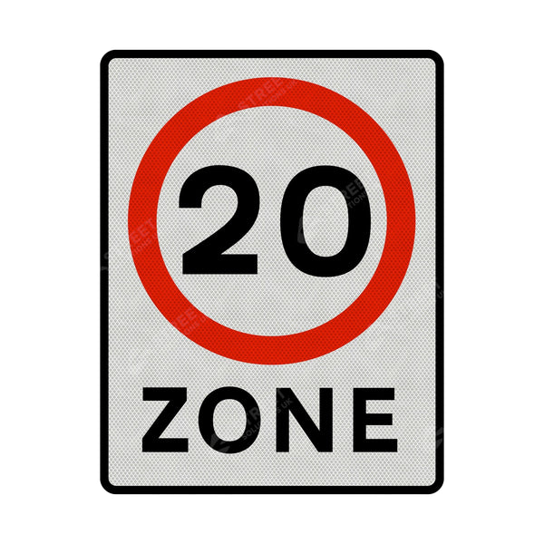 674a 20mph Speed Limit Zone Sign Face | Post & Wall Mounted