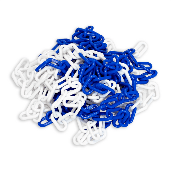 2.5m Plastic Cone Chain Blue & White