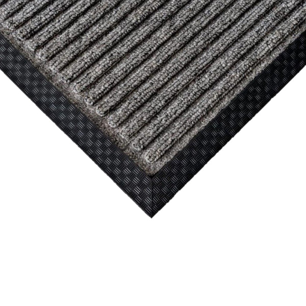Brush Ribbed Entrance Door Mat - Charcoal