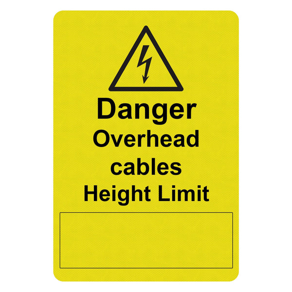 Danger Overhead Cable Warning Sign for GS6 Height Restriction | SSUK