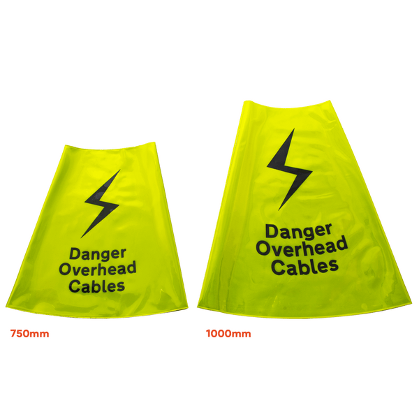 Replacement Danger Overhead Cables Cone Sleeve - 750mm & 1000mm