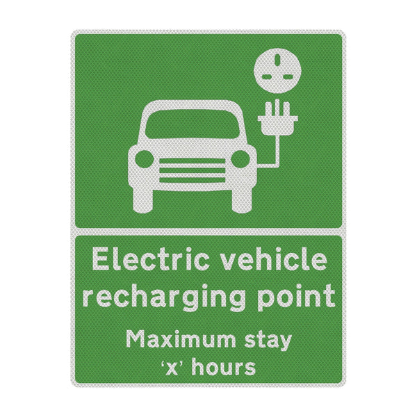 EV Recharging Point Maximum Stay 'X' Hours Sign Face 660.9 | SSUK