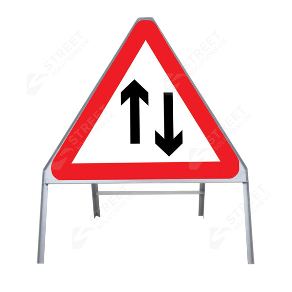 Two Way Traffic Triangle Metal Sign Face 521