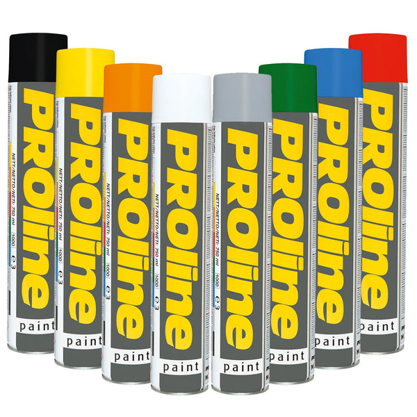 PROLine Marking Paint 750mm Aerosols - Multiple Colours | SSUK