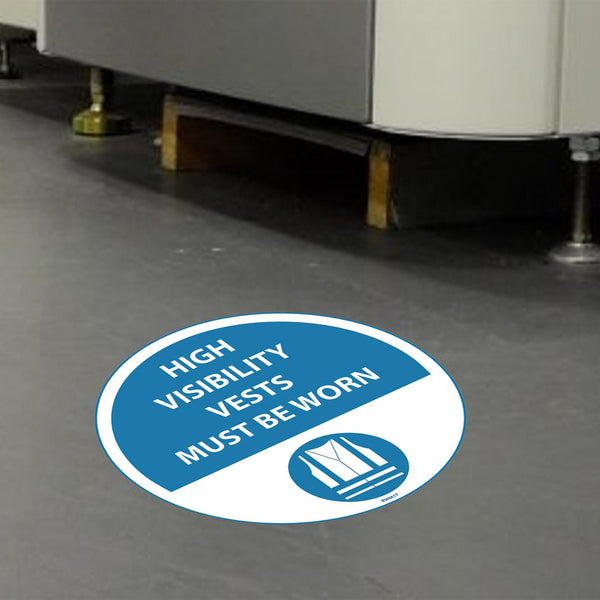 High Visibility Vests Must Be Worn - Floor Sign