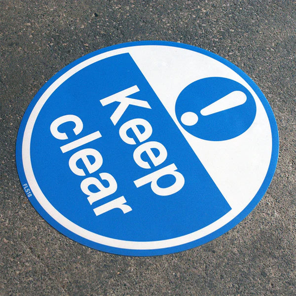 Keep Clear - Floor Sign in Blue